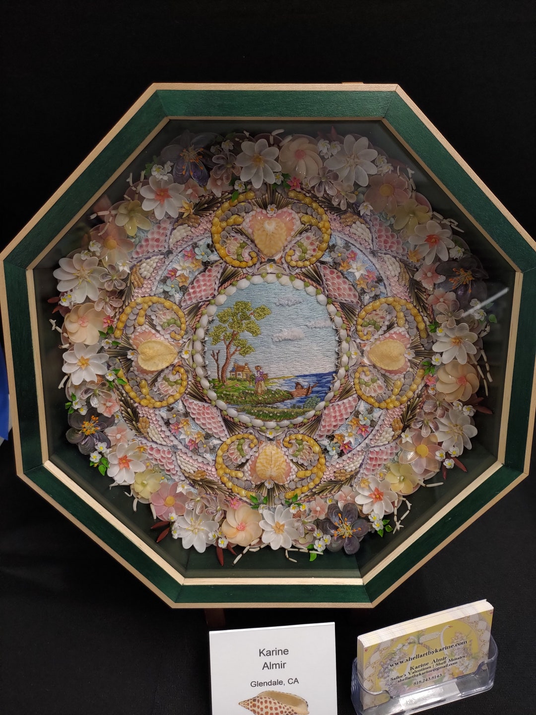 Sailors Valentine Shell Art Shell Mosaic Shell Flowers Seashell Mosaic ...