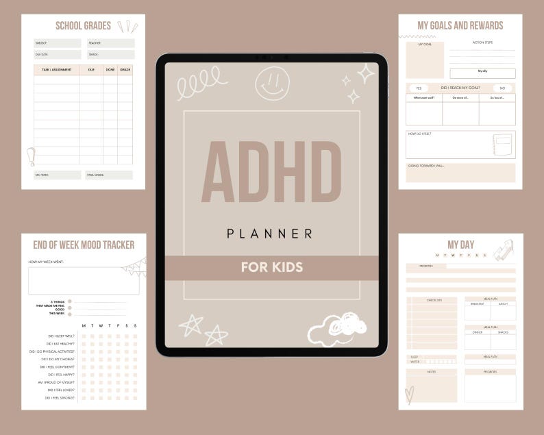 ADHD Digital Planner for Kids - Etsy