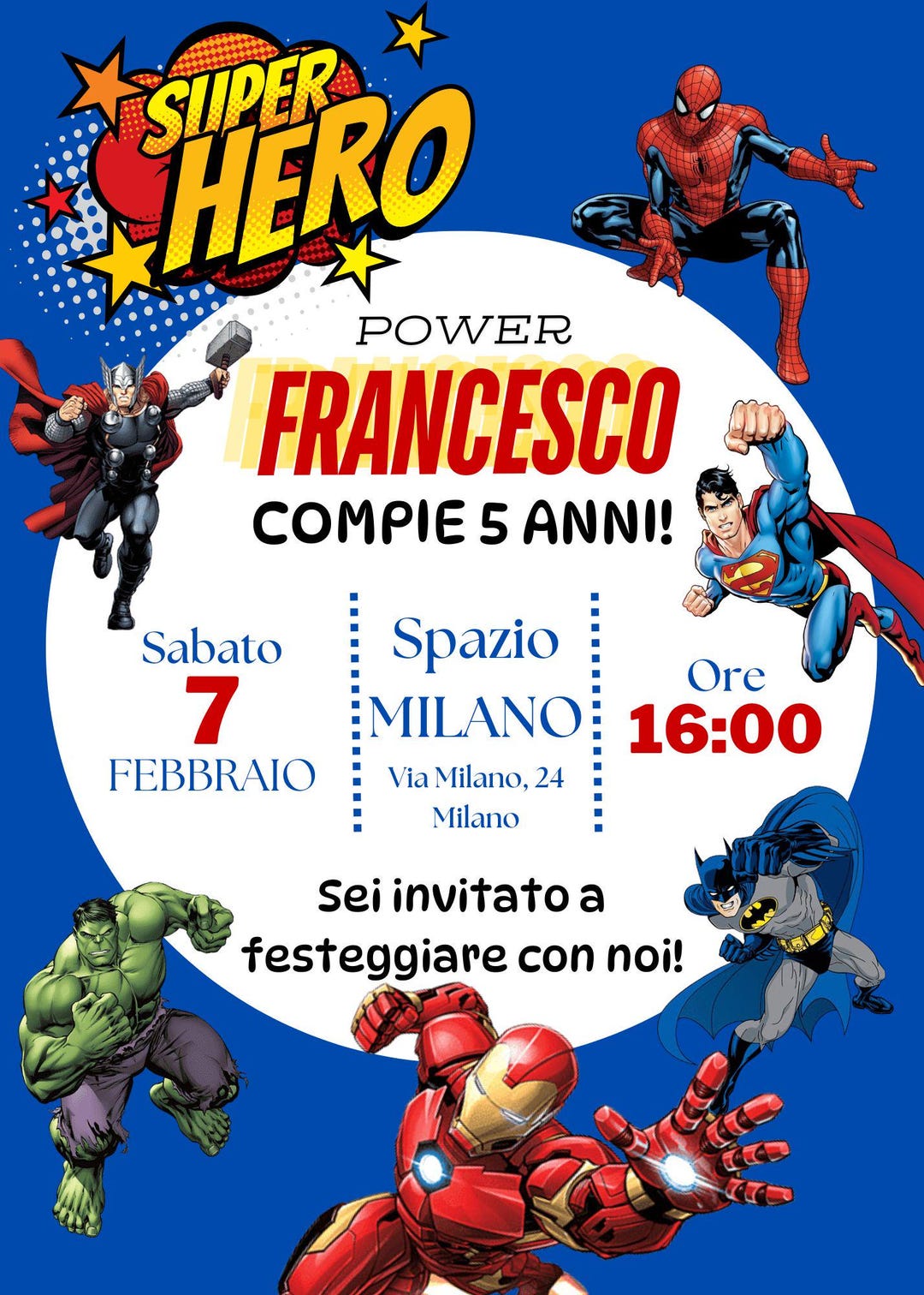 Editable Superhero Party Digital Invitation - Etsy