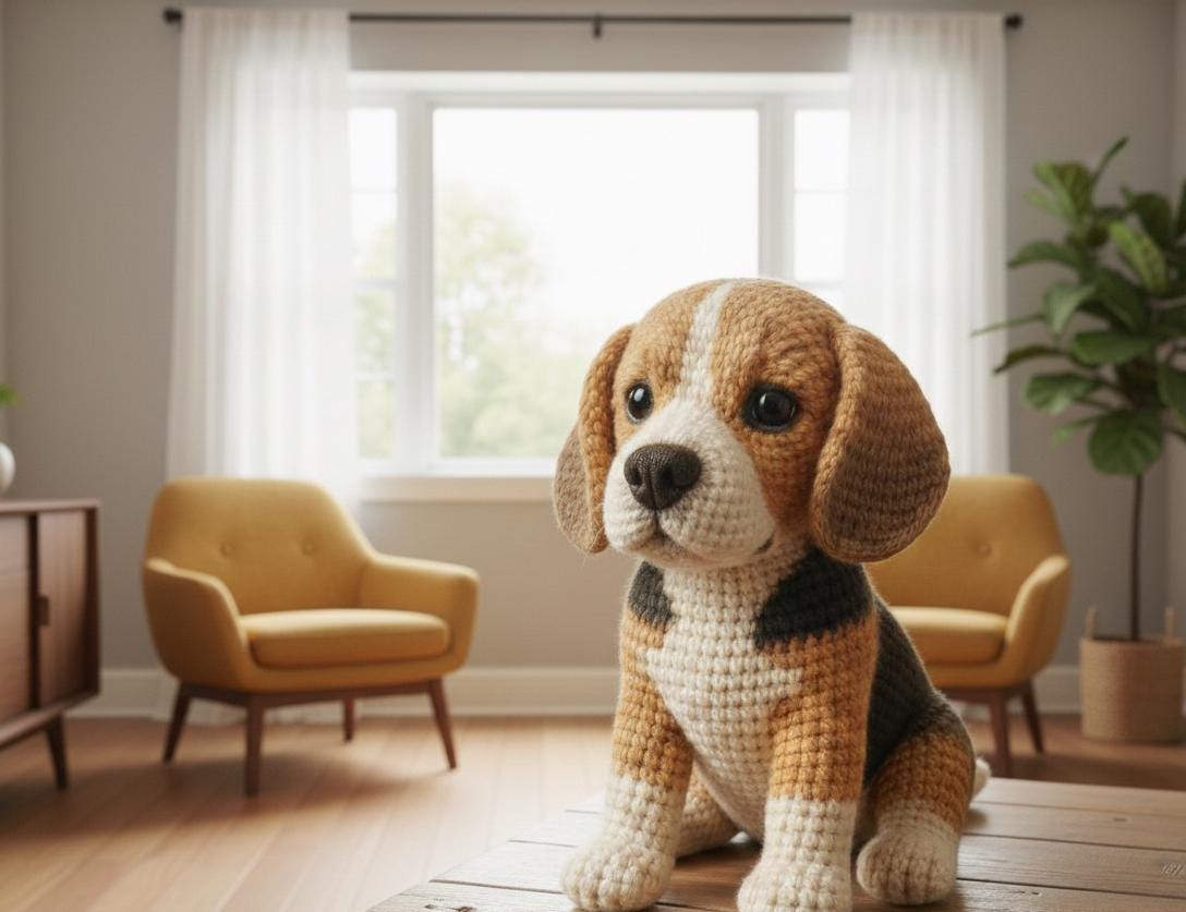 Beagle Puppy Crochet Pattern, Realistic Amigurumi Dog, 3D Plush Toy PDF ...