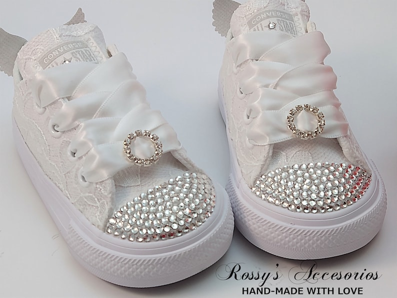 Converse Shoes for Toddler Girls / White Canvas Lace Converse - Etsy