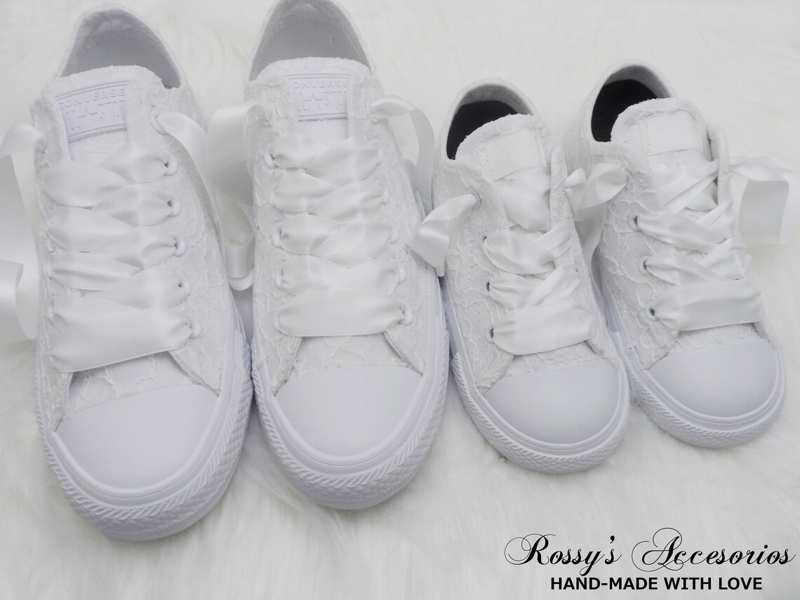 Custom Matching White Converse / White Canvas Lace Converse - Etsy
