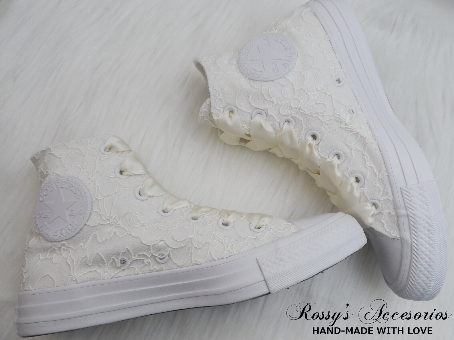 Ivory Lace High Top Converse / Women's High Top Converse/ - Etsy