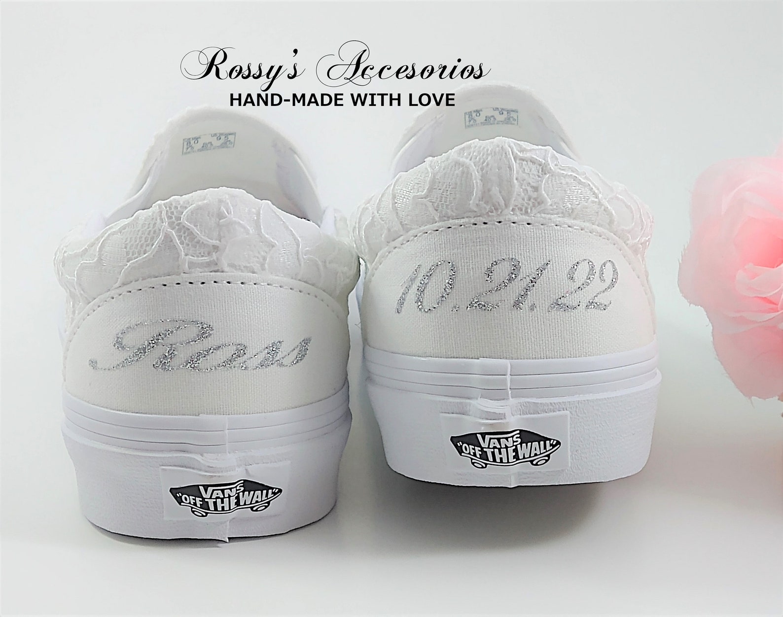 Slip on White Lace Wedding Vans / Lace Vans Slip on Sneakers / - Etsy
