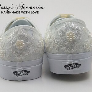 Ivory Lace Wedding Vans / Wedding Vans Sneakers for Bride / Ivory Lace ...
