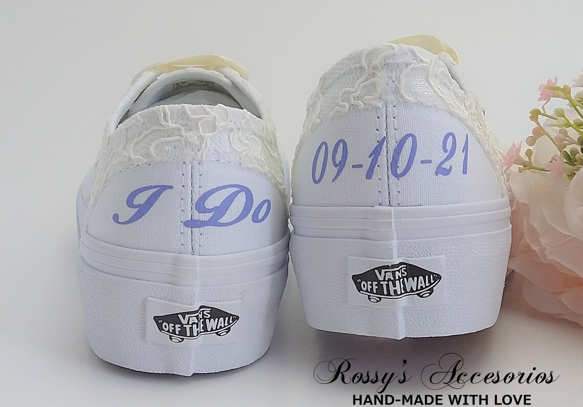 Platform Ivory Lace Wedding Vans / Wedding Vans Sneakers For | Etsy