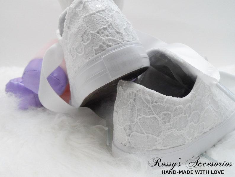 Custom Matching White Converse / White Canvas Lace Converse - Etsy