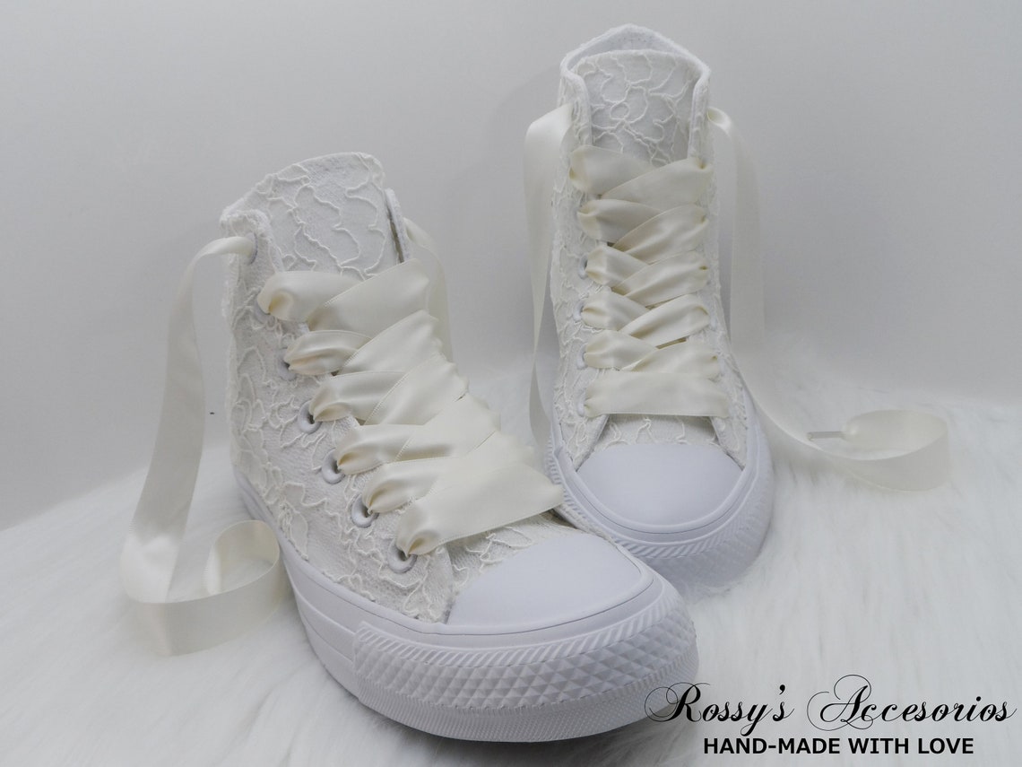 Ivory Lace High Top Converse / Women's High Top Converse/ - Etsy