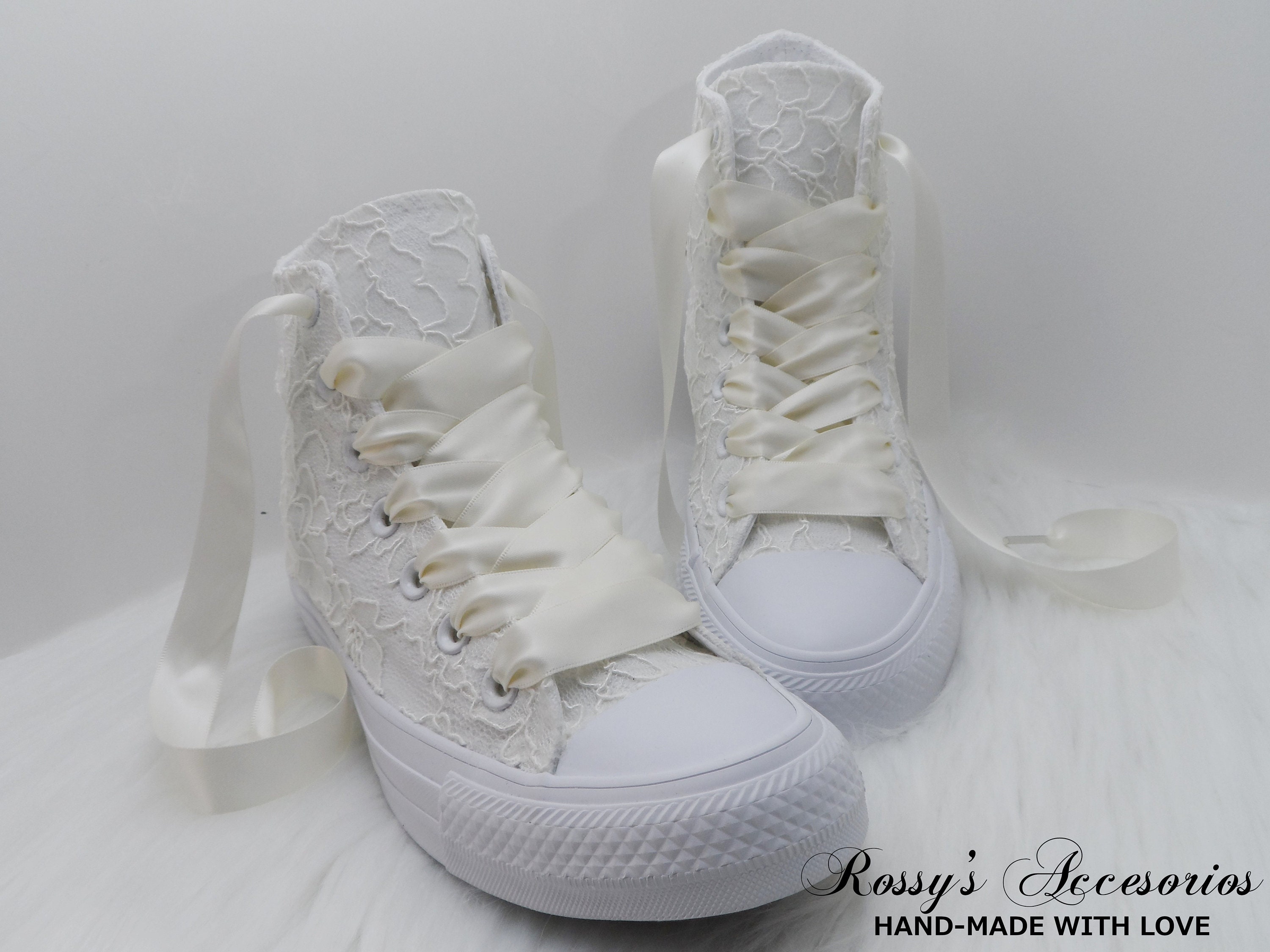 Ivory Lace High Top Converse / Women's High Top | Etsy
