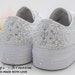 Custom All White Platform Pearls Crystal Wedding Converse for Bride ...