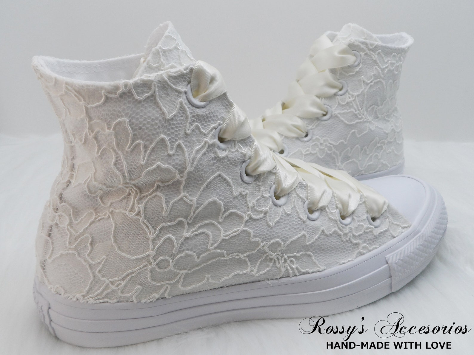 Ivory Lace High Top Converse / Women's High Top Converse/ - Etsy