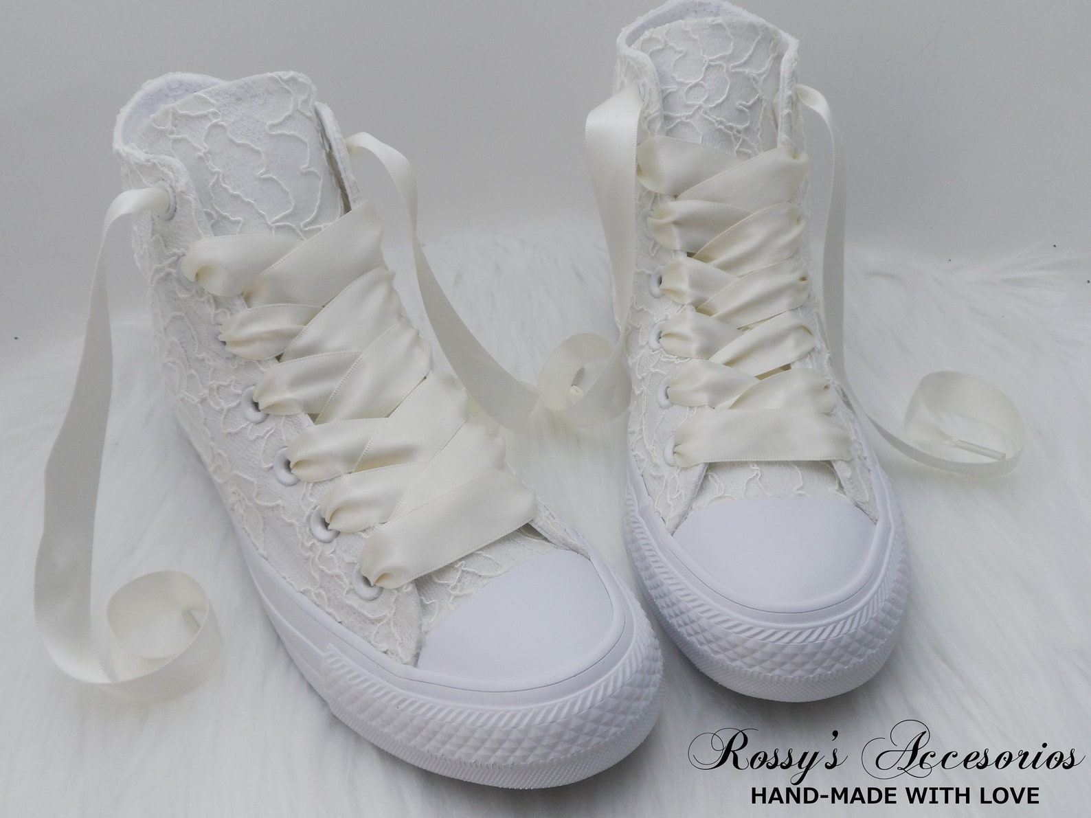 Ivory Lace High Top Converse / Women's High Top Converse/ - Etsy