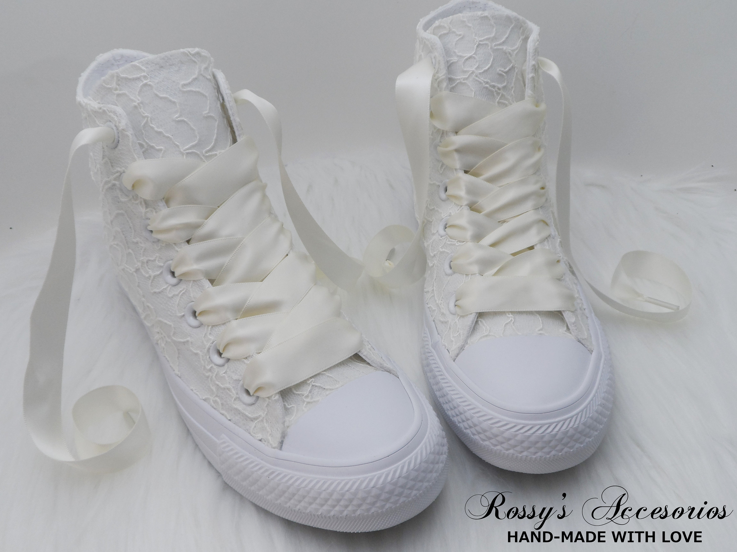 Ivory Lace High Top Converse / Women's High Top | Etsy