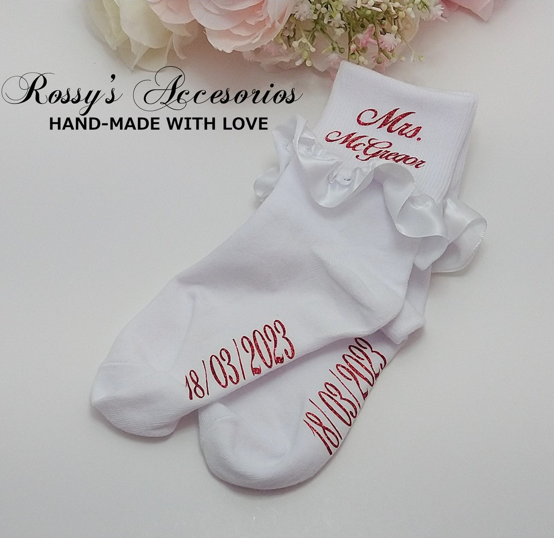 Personalized Wedding Socks / Bride Trainers Sneaker Socks / Wedding ...