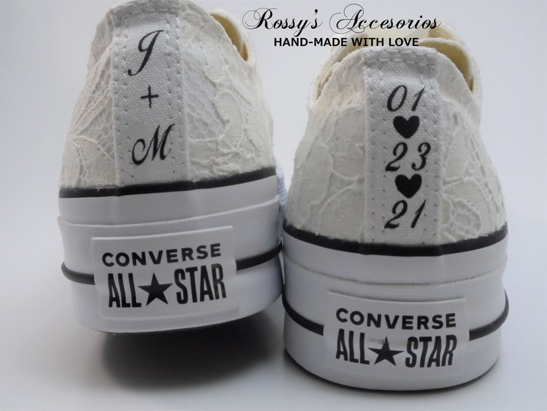 Ivory Sequin Lace Platform Converse / Women's Platform | Etsy