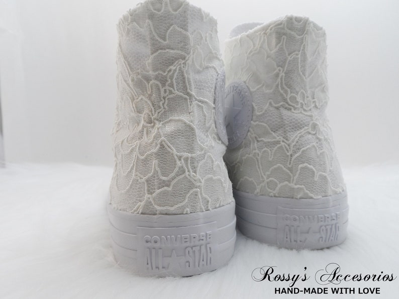 Ivory Lace High Top Converse / Women's High Top Converse/ - Etsy