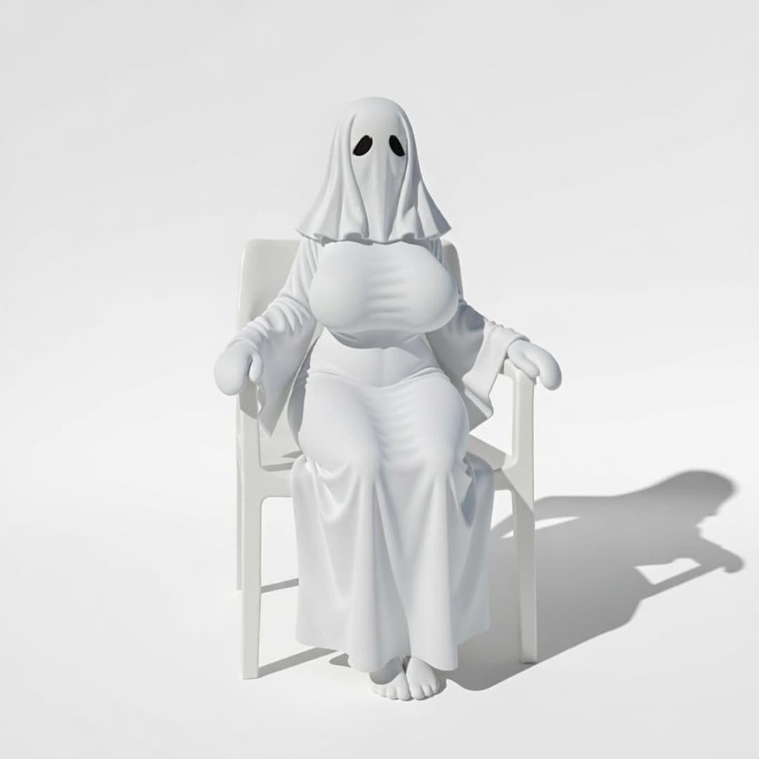 Curvy Ghost Lady Single Piece STL – Gothic Spooky Miniature Decor ...