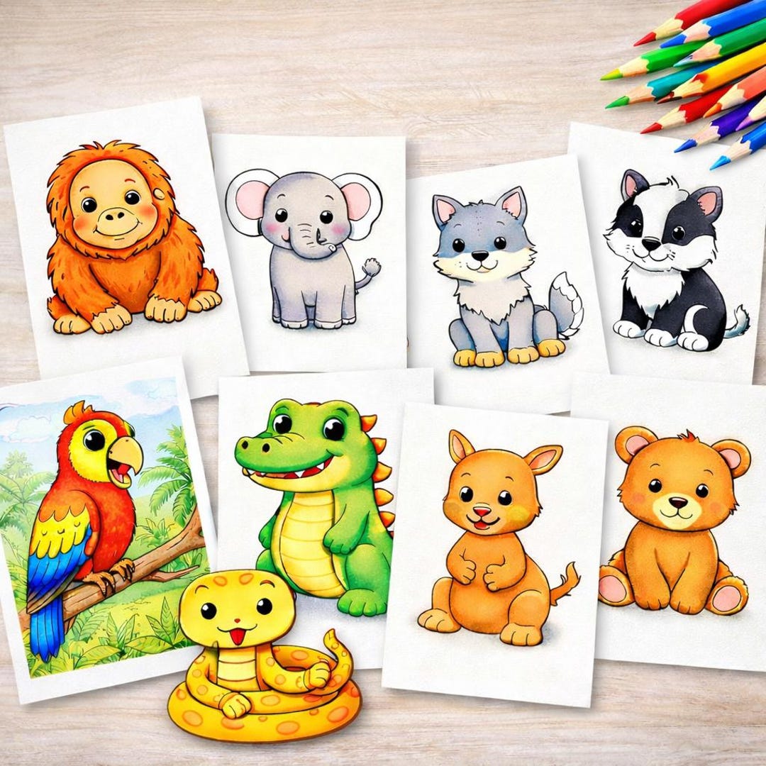 45 Animal Coloring Pages for Kids, Easy Toddler & Preschool Coloring ...