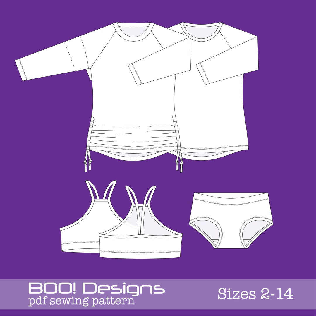 PDF Pattern Tweenie Bikini and Rashie - Etsy