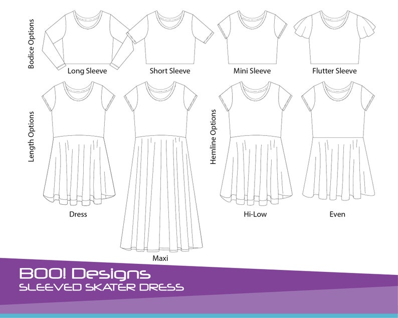 PDF Pattern Sleeved Skater Dress - Etsy