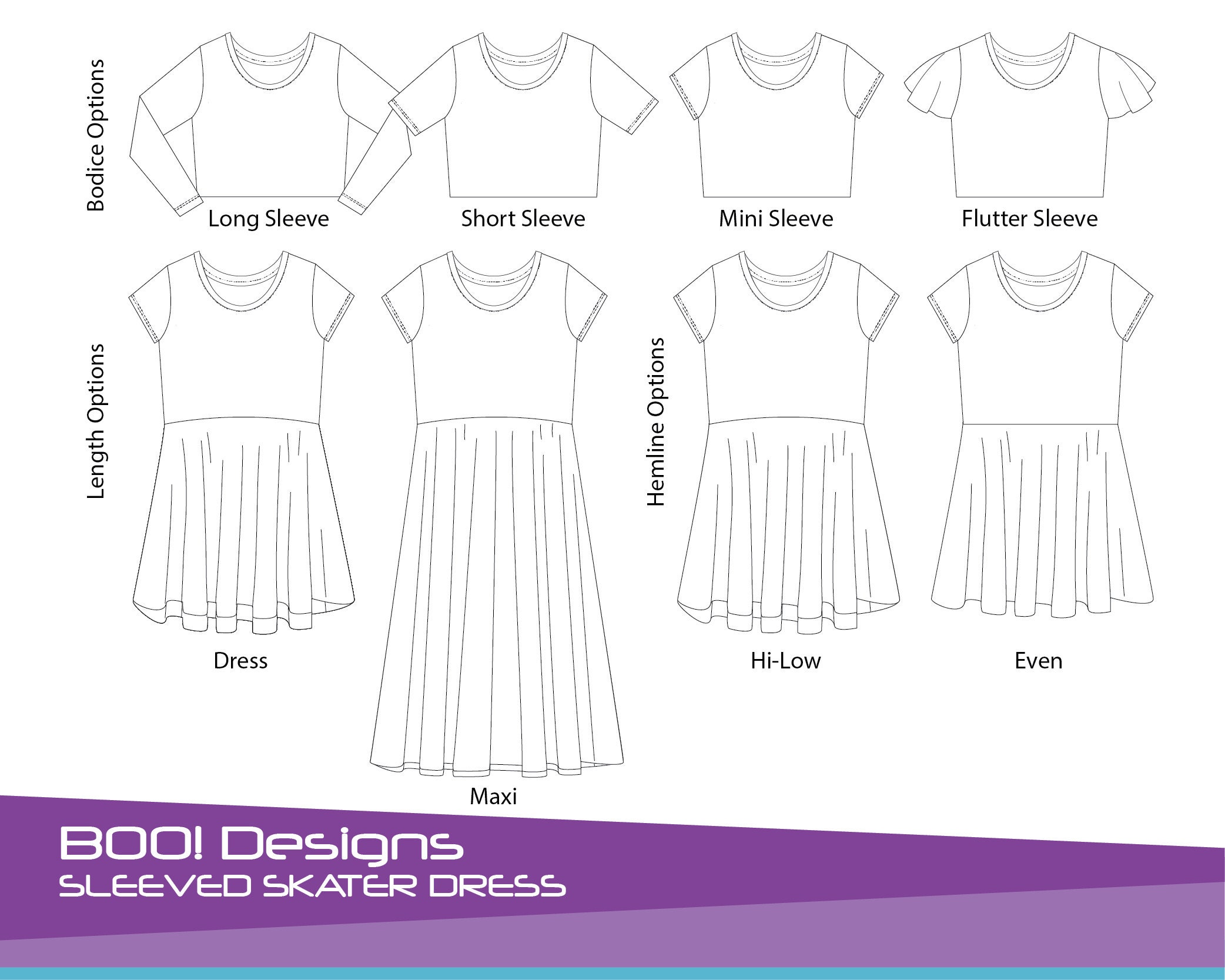 PDF Pattern Sleeved Skater Dress - Etsy