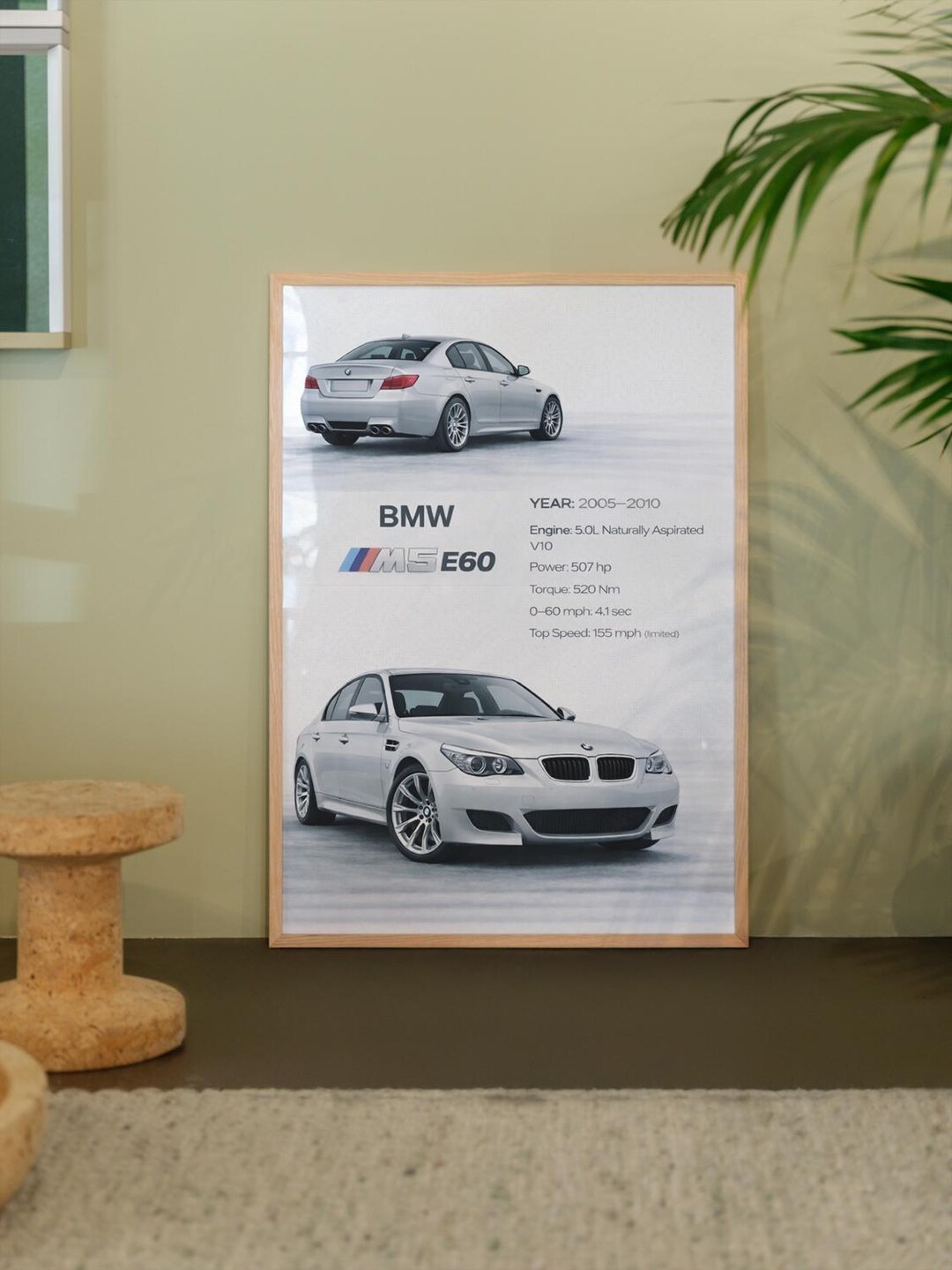 BMW M5 E60 Poster | V10 Performance Wall Art | E60 M5 Print | 5.0L NA ...