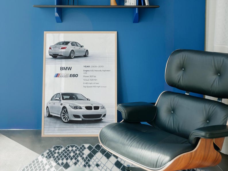 BMW M5 E60 Poster | V10 Performance Wall Art | E60 M5 Print | 5.0L NA ...