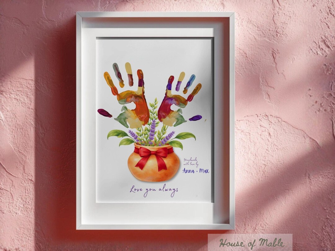 Flower Bouquet Mother's Day Craft, Mother's Day Handprint Art, Mother's ...