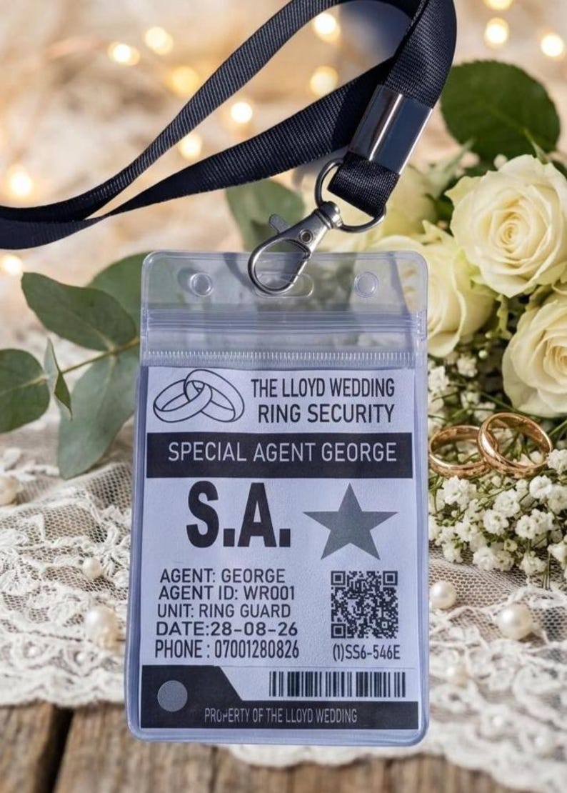 Personalised Wedding Ring Security Case & Security Agent Lanyard - Etsy