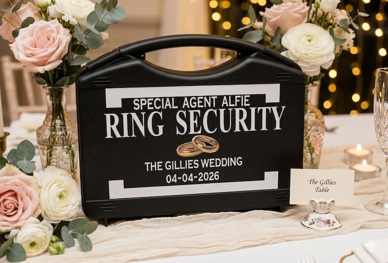 Personalised Wedding Ring Security Case & Security Agent Lanyard - Etsy