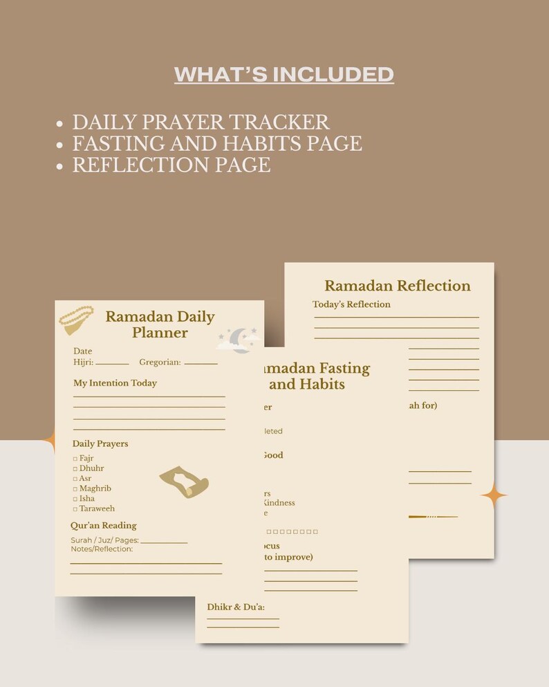 Ramadan Daily Planner, Prayer, Quran Tracker (digital PDF A4 Size ...