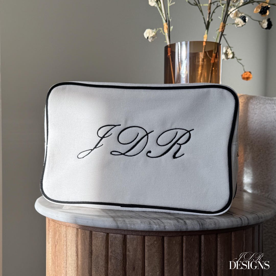 Custom Embroidered Pouch, Monogram Diaper Bag Pouch, Large Cosmetic ...