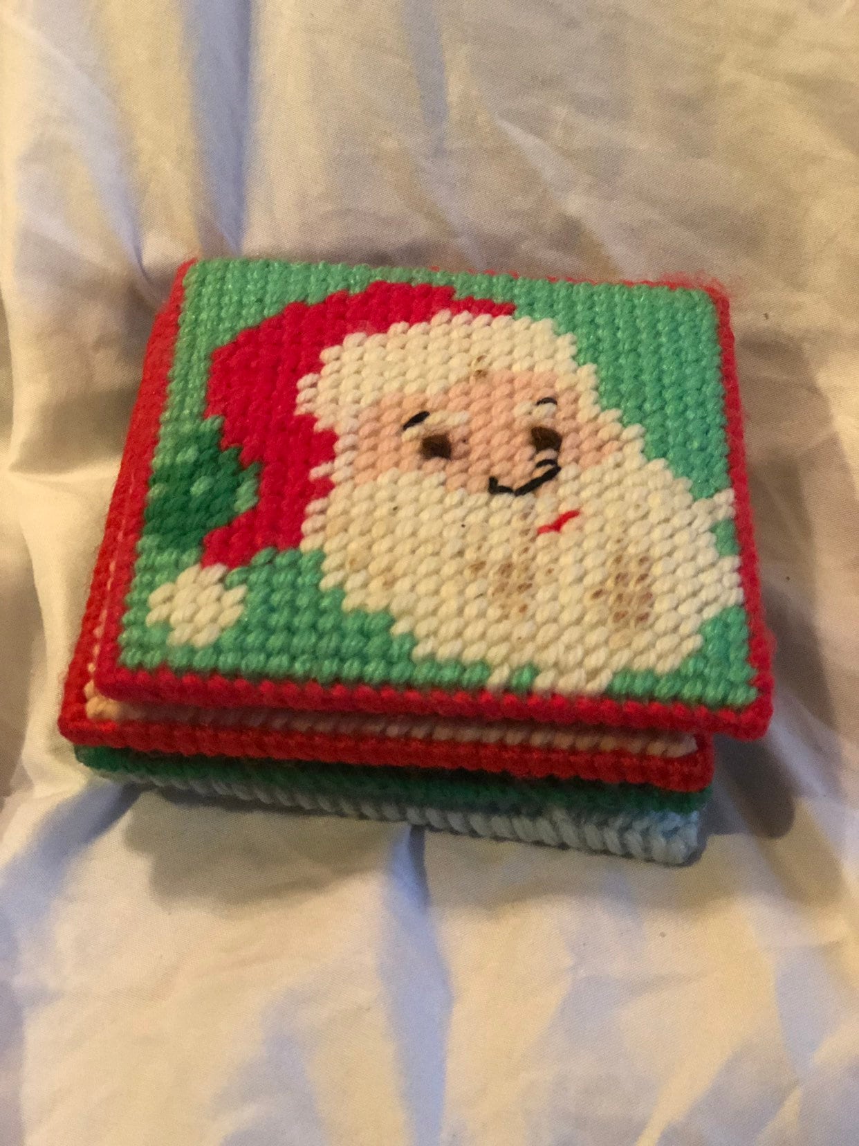 Set of 4 Handmade Plastic Canvas Christmas Coasters - Etsy