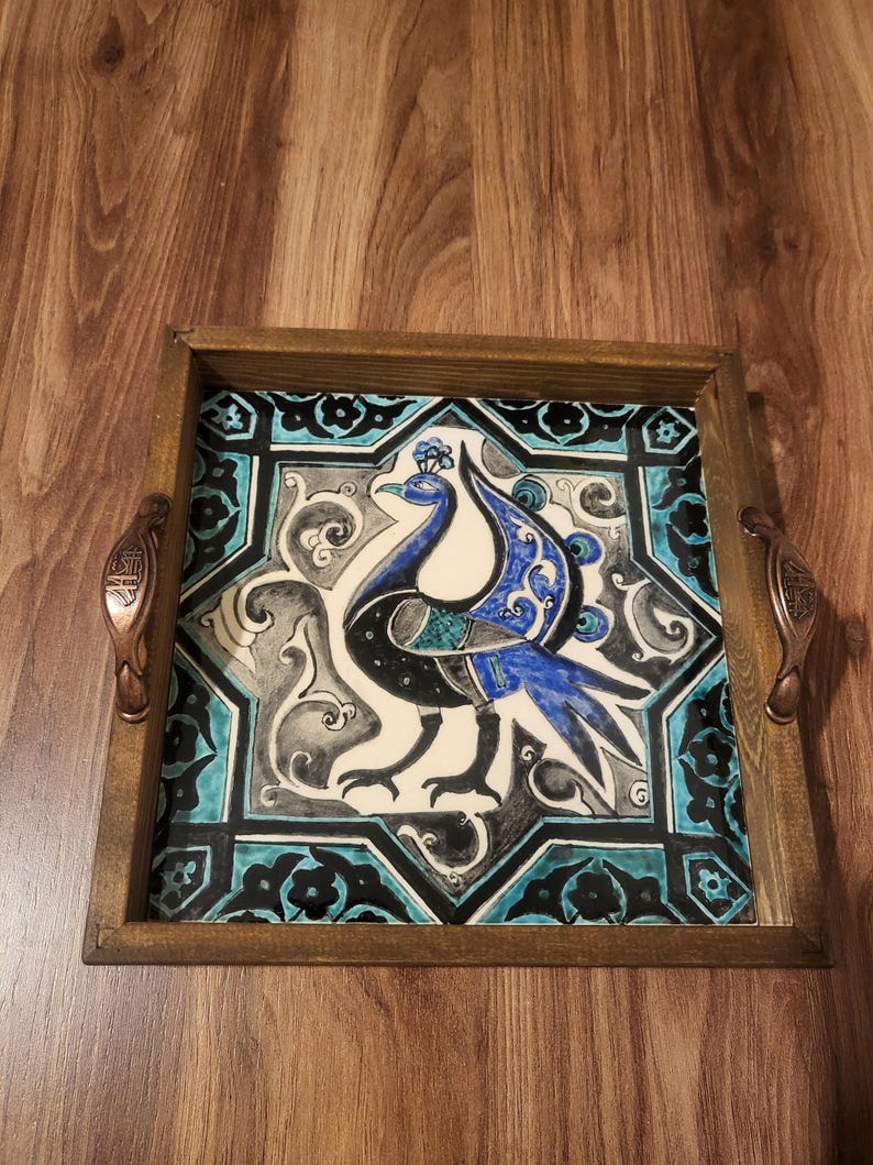 Authentic Ceramic Tile Tea & Coffee Tray – Handmade Decorative Serving ...