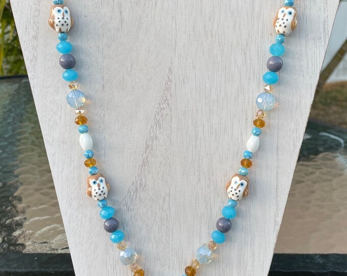 Key/badge Holder Lanyard: Ocean Blue, Gray, Brown, and Smoky Owl Themed ...