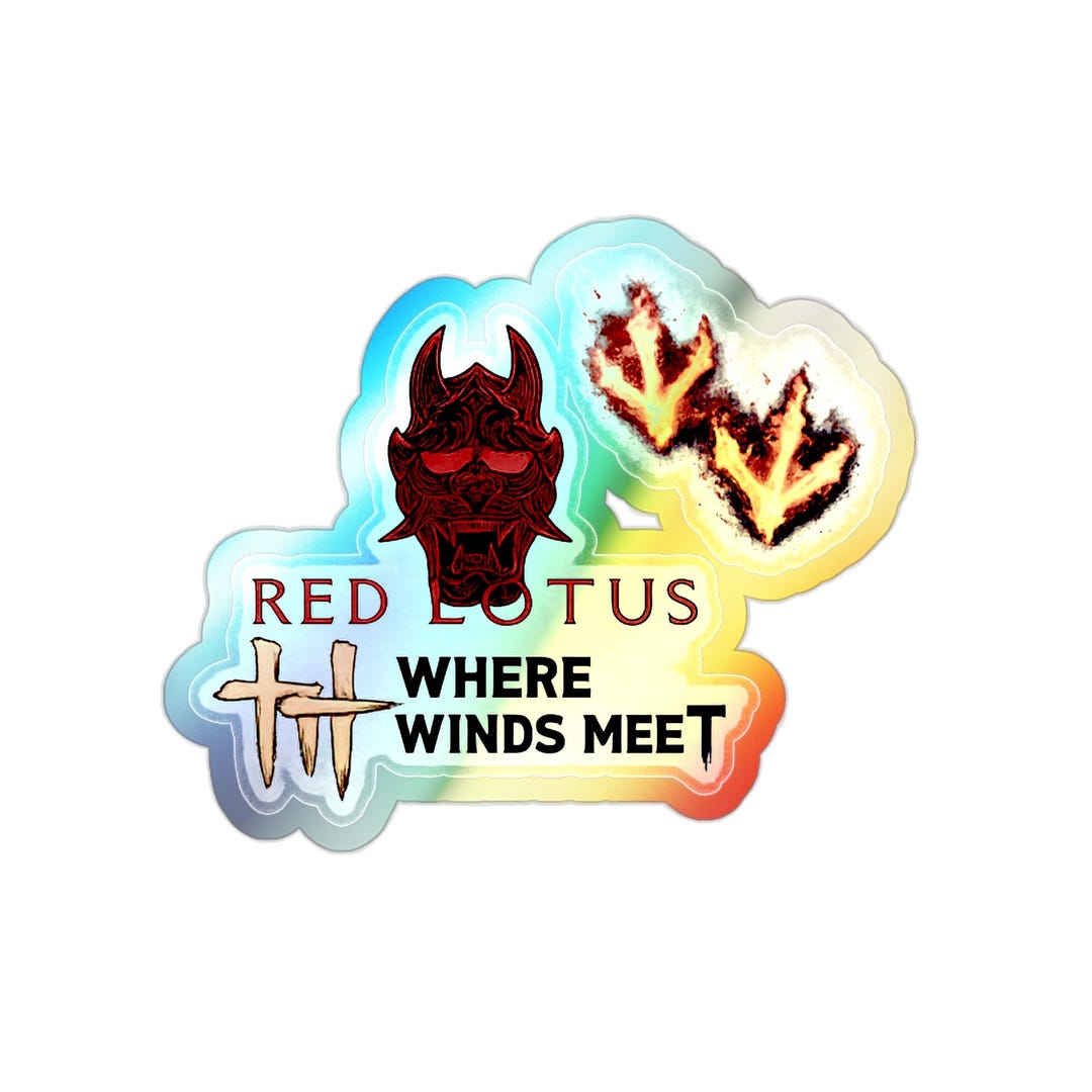 Red Lotus 'where Winds Meet' Sticker Holographic Die-cut Sticker ...