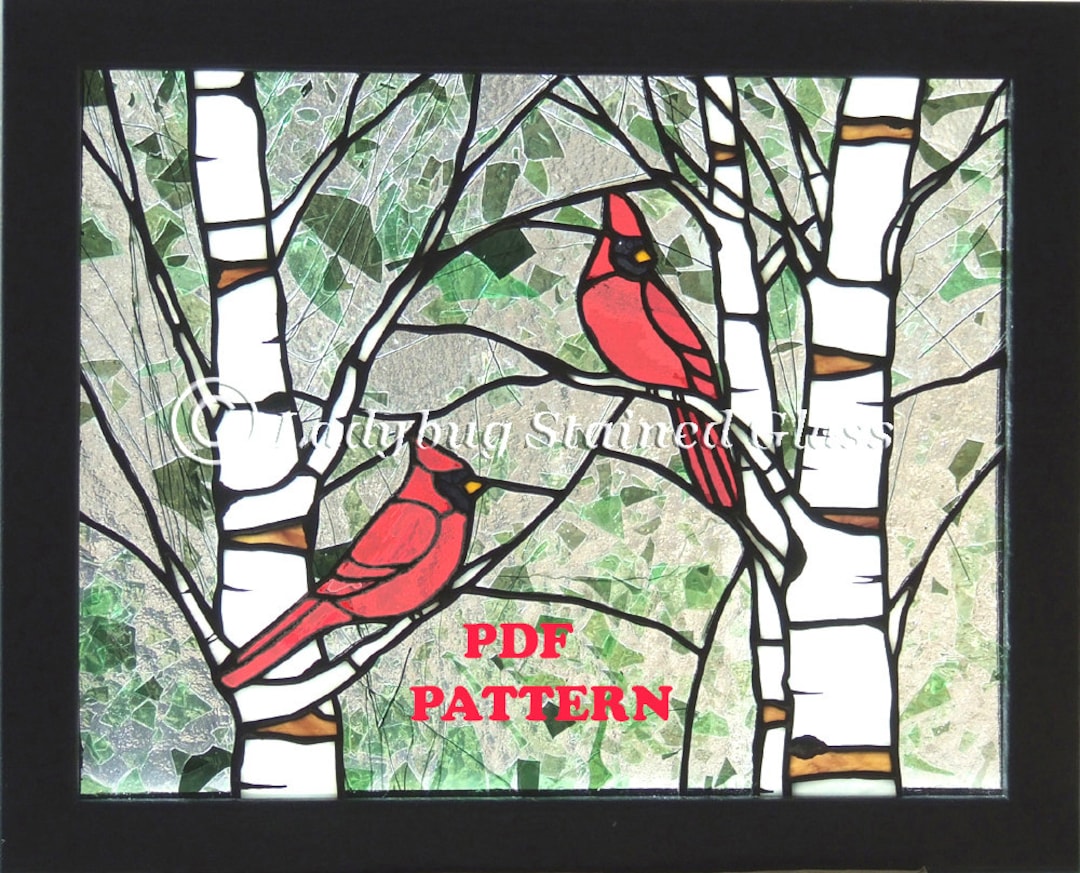 Stained Glass Cardinals Pattern: Spring Panel (14x11) (PDF Pattern) - Etsy