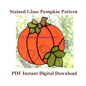 Stained Glass Pumpkin PATTERN - Instant Download Pattern for Autumn ...