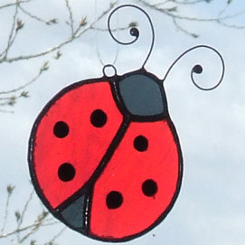 Ladybug Suncatcher Stained Glass Patterns: 6 Designs (PDF Digital ...