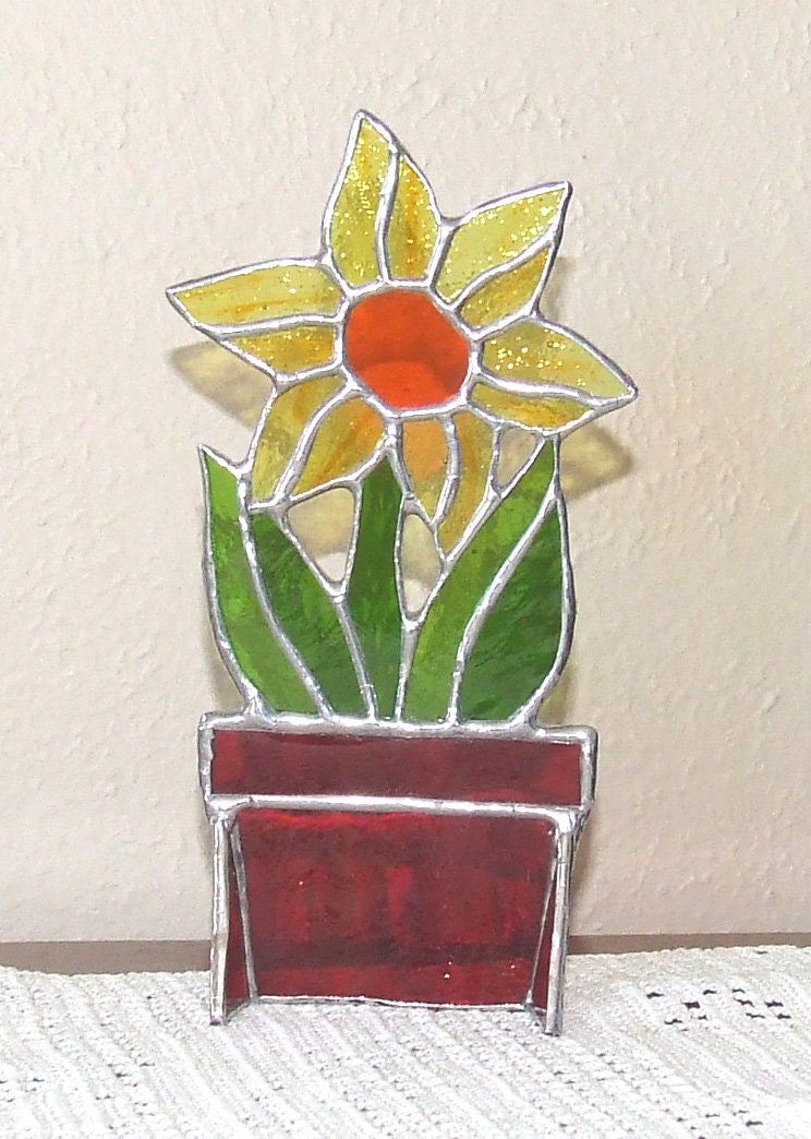 Stained Glass Pattern for Standing Flower Pots or Hanging Flower Pots ...