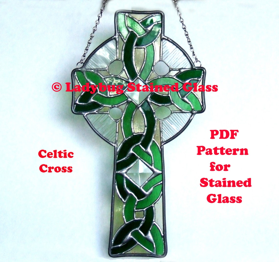 PDF PATTERN for Celtic Cross Stained Glass Cross PDF Instant Download ...
