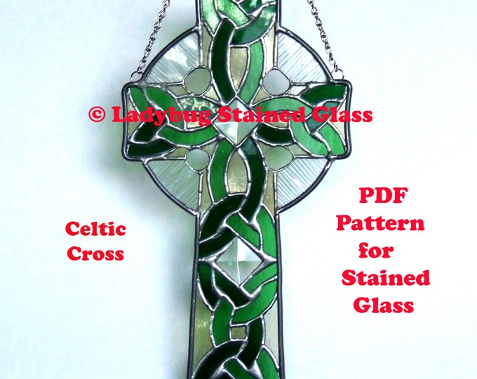 PDF PATTERN for Celtic Cross Stained Glass Cross - PDF Instant Download ...