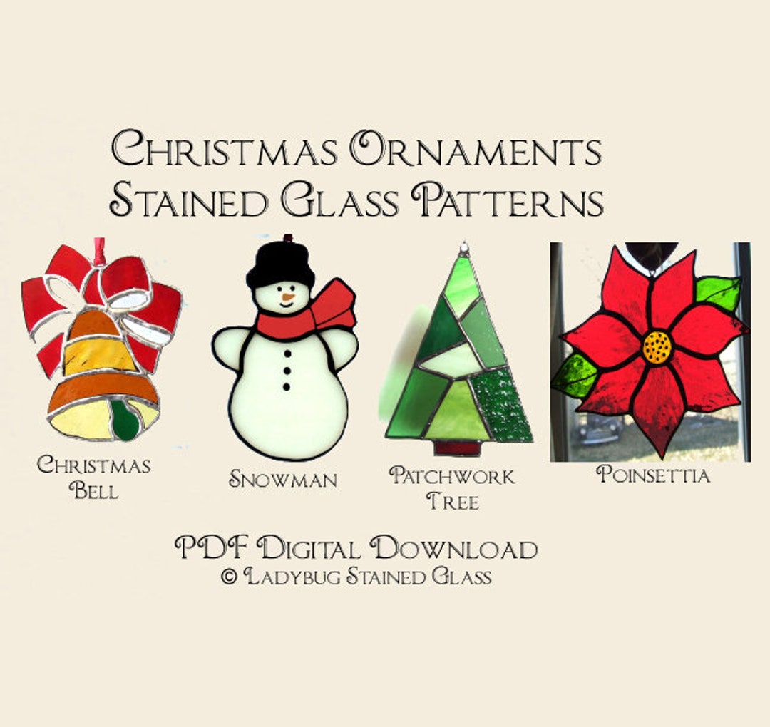 Stained Glass Christmas Patterns - Patterns to Make Four Christmas ...