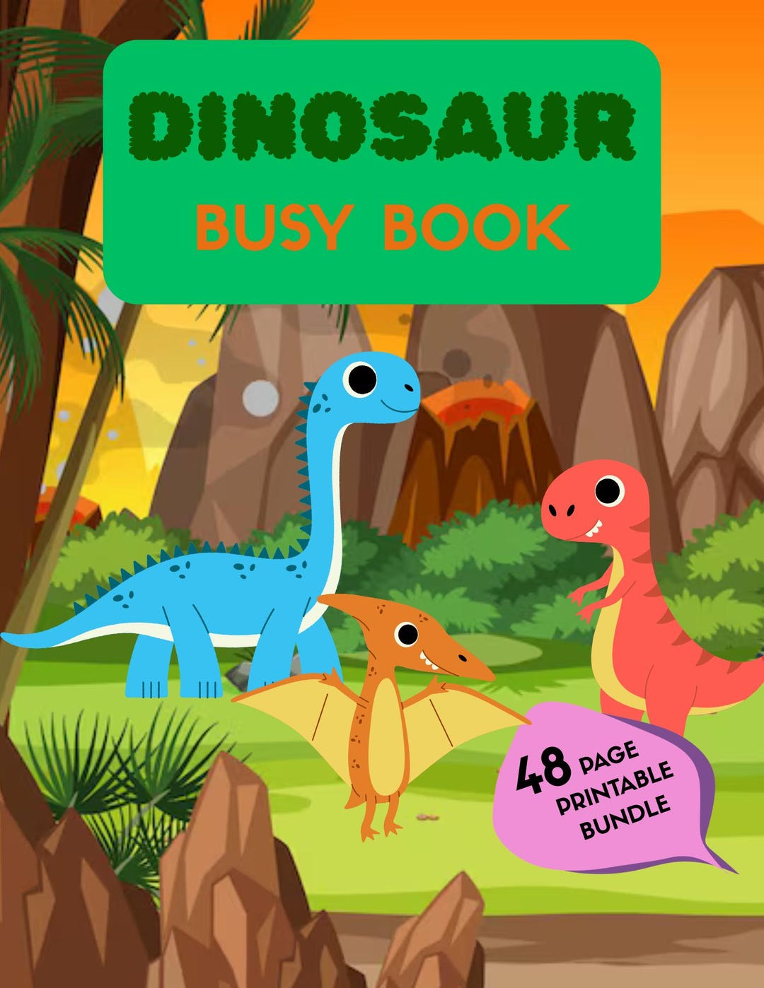 Dinosaur Busy Book | Toddler Learning Activities, Alphabet, Counting ...