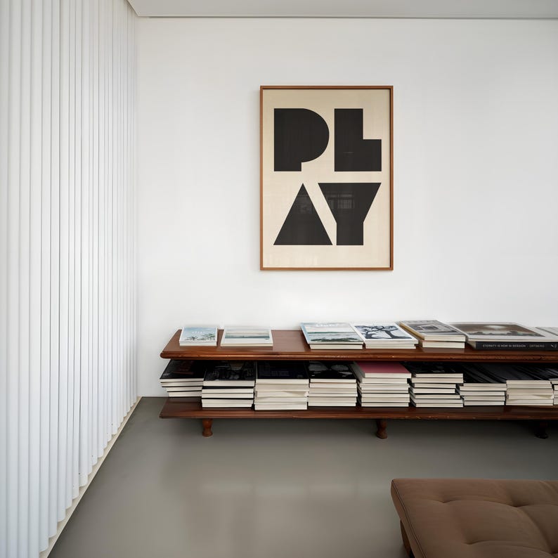 Play All Day Modern Art Print | Modern Nursery Prints | Minimalist Wall ...