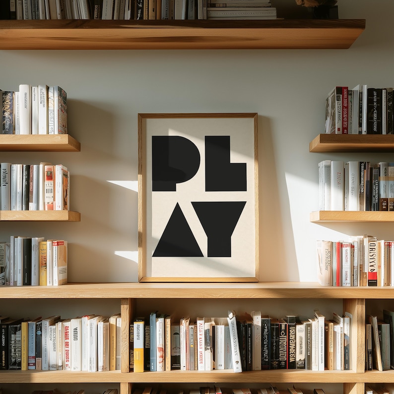 Play All Day Modern Art Print | Modern Nursery Prints | Minimalist Wall ...
