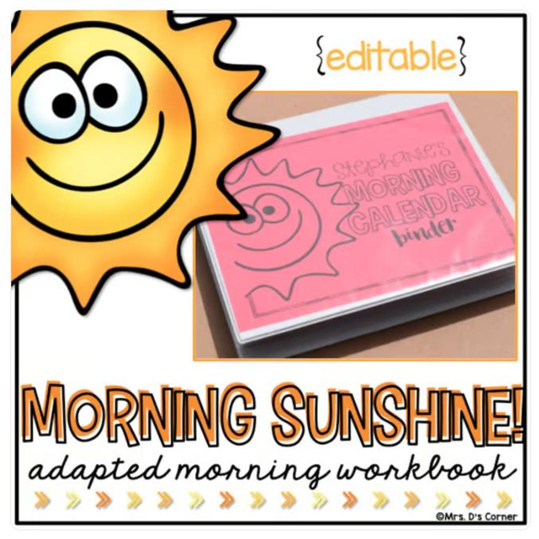 Editable Adapted Workbook, Morning Calendar Binder, Special Education ...
