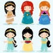 FAIRYTALE PRINCESS 2 Digital Clipart Set, Princess Clipart, Fairytale ...