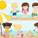 BEACH FUN TIME Digital Clipart Set Beach Clipart Summer - Etsy UK