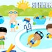 BOYS POOL PARTY - Digital Clipart Set, Pool Clipart, Summer Clipart ...